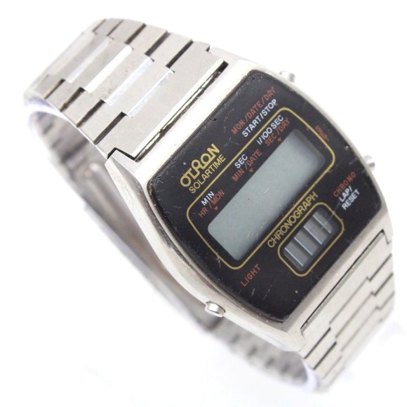 Otron | Accessories | Vintage Otron Solartime Digital Watch Mens Silver ...